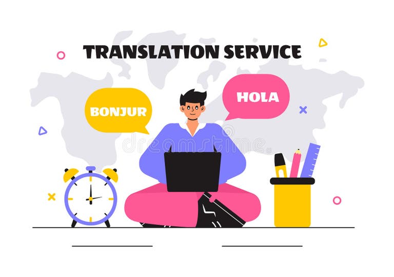 Translator Service Vector Illustration Featuring Multilanguage ...