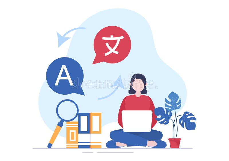 Translator or Translation Language Illustration. Say Hello in Different ...