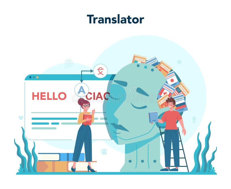 Translator and Translation Service Online Service or Platform Stock ...