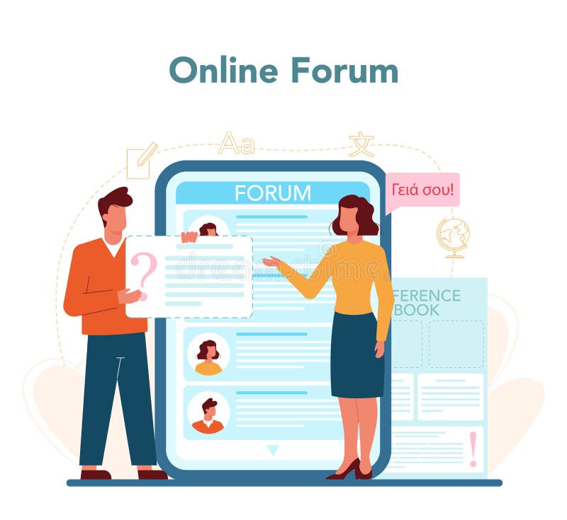 Translator and Translation Service Online Service or Platform Stock Vector - Illustration of ...