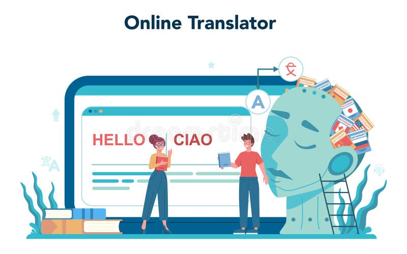 Translator and Translation Service Online Service or Platform Stock ...
