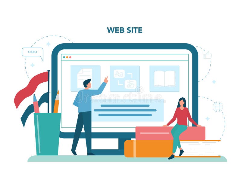 Translator and Translation Service Online Service or Platform Stock Vector - Illustration of ...