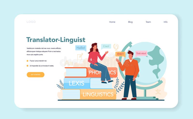 Translator and Translation Service Online Service or Platform Stock Vector - Illustration of ...