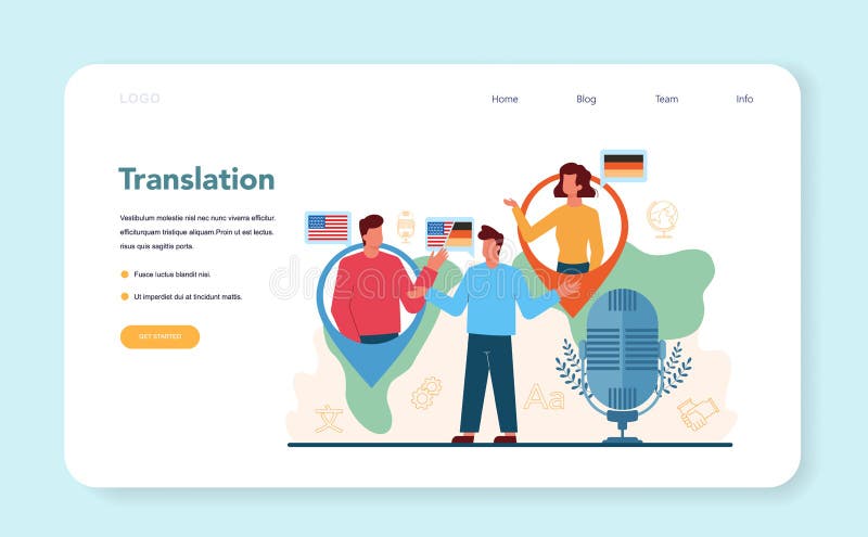 Translator and Translation Service Online Service or Platform Stock ...