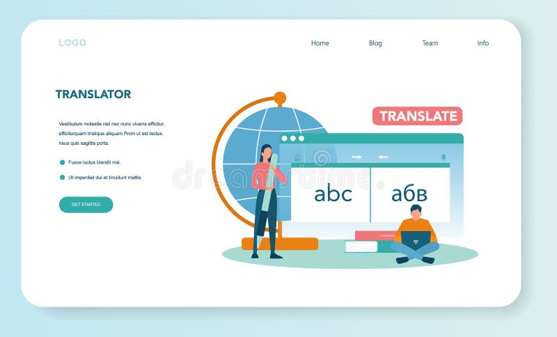Translator and Translation Service Online Service or Platform Stock ...