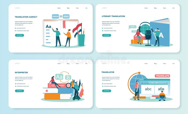 Translator and Translation Service Online Service or Platform Stock ...