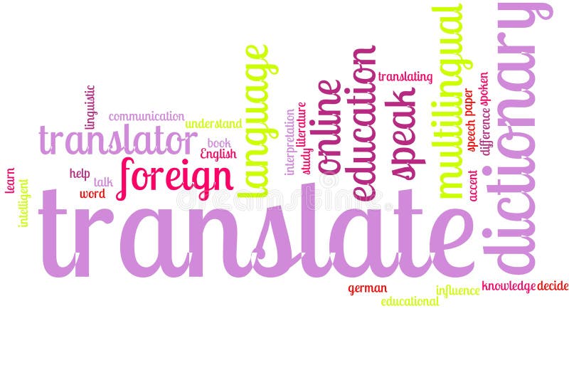 Translator word cloud stock illustration. Illustration of communication ...