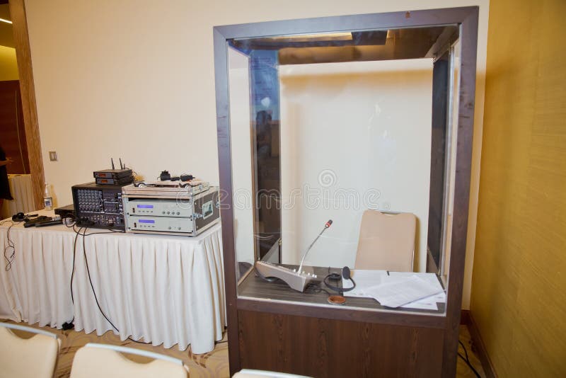 Soft Focus of Wireless Conference Microphones and Notebook in a Meeting ...