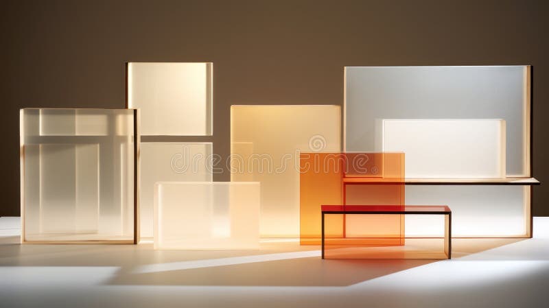 Translucency, Transparency and Lighting Concept. Simple Geometric ...