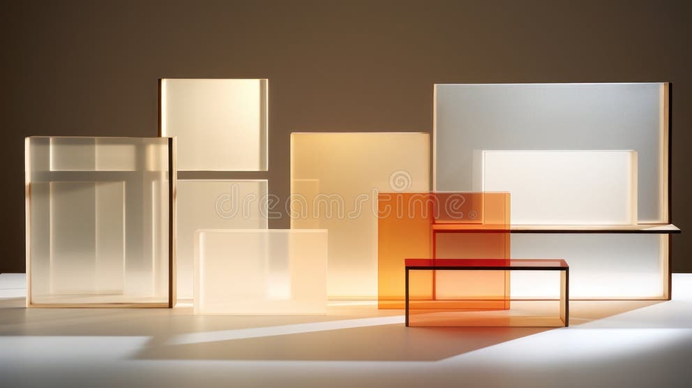 Translucency, Transparency and Lighting Concept. Simple Geometric ...