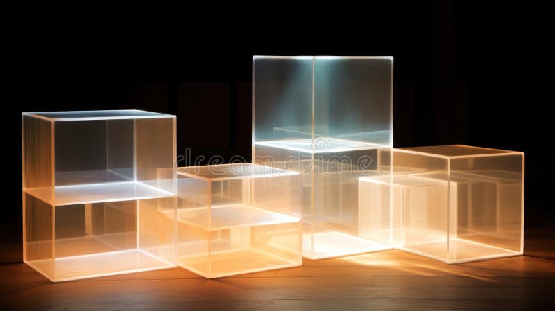 Translucency, Transparency and Lighting Concept. Simple Geometric ...