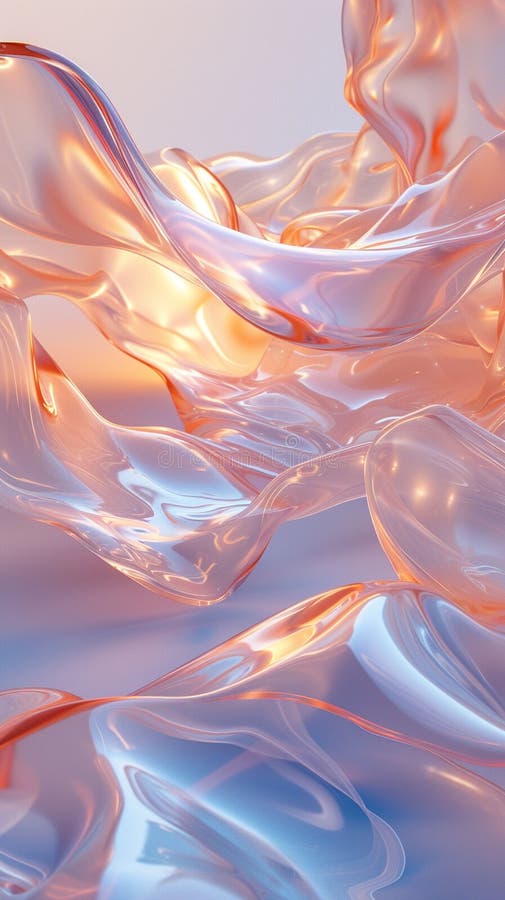 Translucent Abstract Waves Warm Hues Creating Ethereal Atmosphere Stock ...