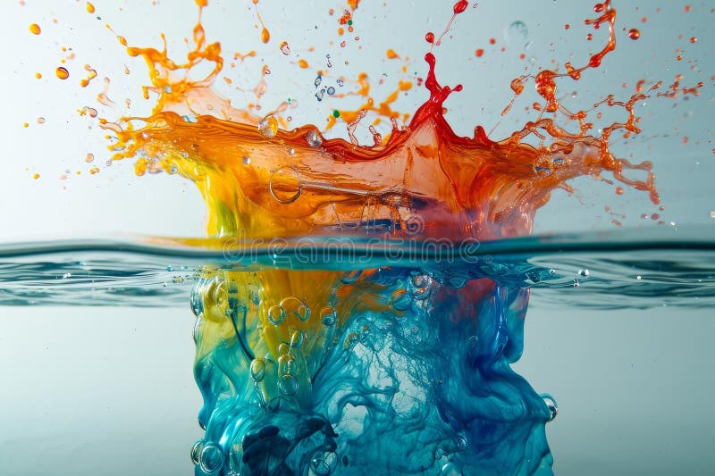 Translucent Acrylic Colors in Water. Generate Ai Stock Illustration ...