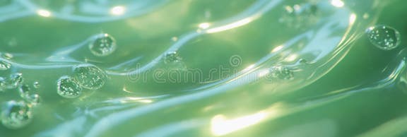 Translucent Aloe Gel with Shimmering Texture and Tiny Particles in Soft ...