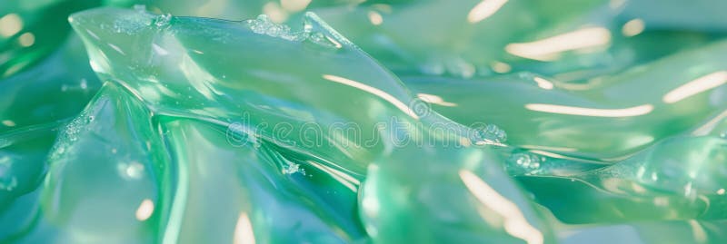 Translucent Aloe Gel Showcasing Long Thin Strands with Subtle Light ...
