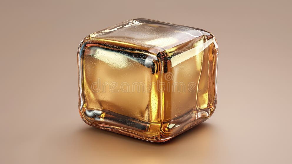 Translucent Amber Cube 3D Render Stock Illustration - Illustration of ...