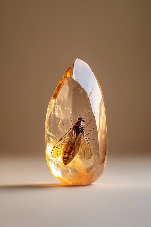 A Translucent Amber Gemstone Showcases a Perfectly Preserved ...