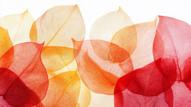 Translucent Autumn Leaves Displaying Vein Structure Stock Illustration ...