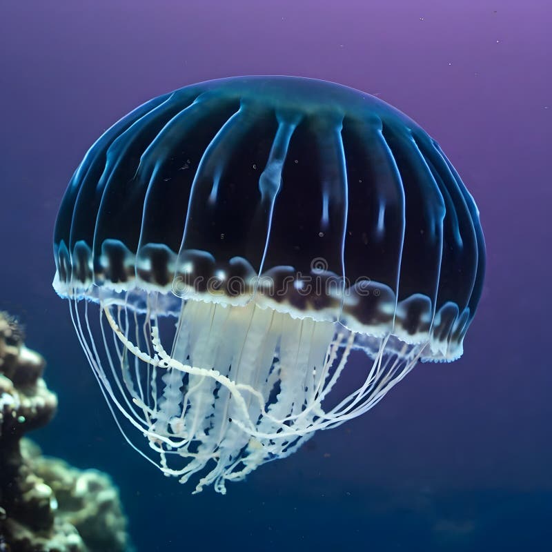 Translucent Beauty: Spot Jellyfish Underwater Stock Illustration ...