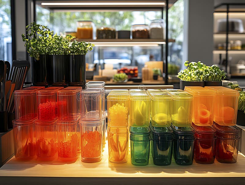 Translucent Bioplastic Kitchenware Inspired by Nature Palette Stock ...