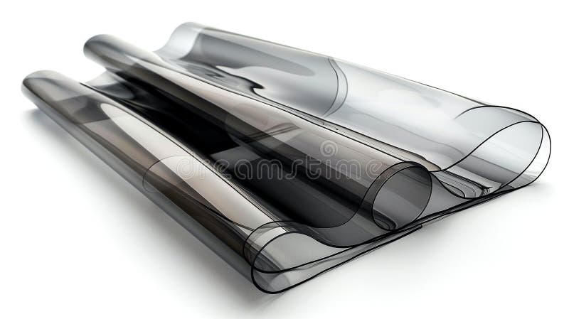 Elegant Black Translucent Sheets Arranged in a Flowing Wave at a ...