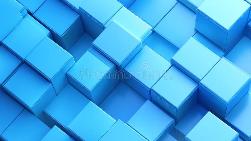 Translucent Blocks Neatly Aligned on a Blue, Contemporary Tech ...