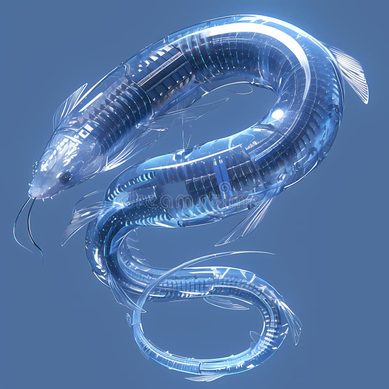 Translucent Blue Aquatic Creature Stock Illustration - Illustration of ...