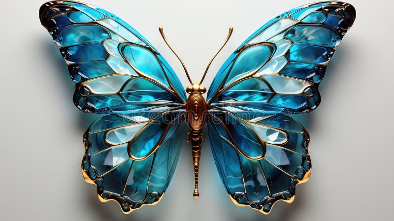 Translucent Blue Butterfly Effect on Blurry Background Stock ...