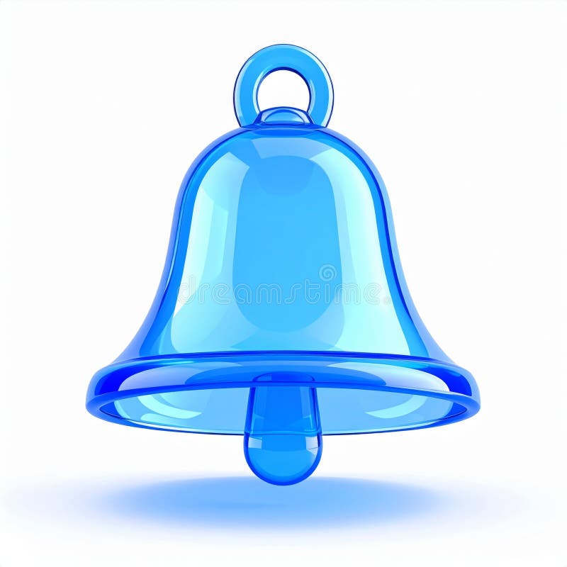 Translucent Blue Glass Bell Icon 3D Render Stock Illustration ...