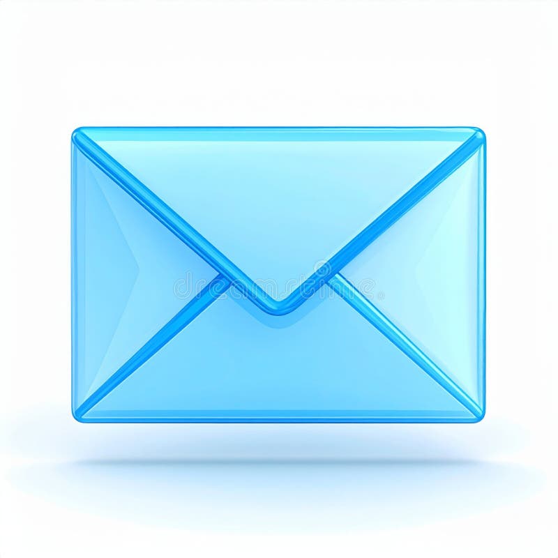Translucent Blue Glass Envelope Icon Stock Illustration - Illustration ...