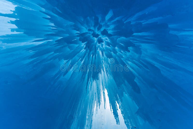 Translucent Blue Ice Castle Stock Photo - Image of calm, nature: 68214766