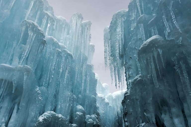 Translucent Blue Ice Castle Stock Photo - Image of delicate, natural ...