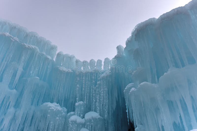 Translucent Blue Ice Castle Stock Image - Image of light, beauty: 68215257