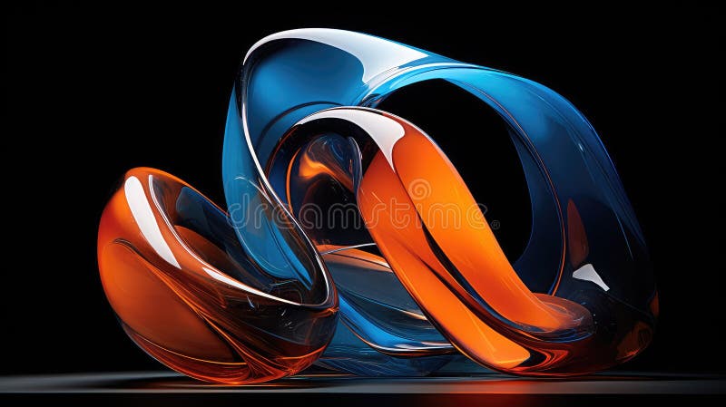 Translucent Blue Orange Abstract Stock Illustration - Illustration of ...