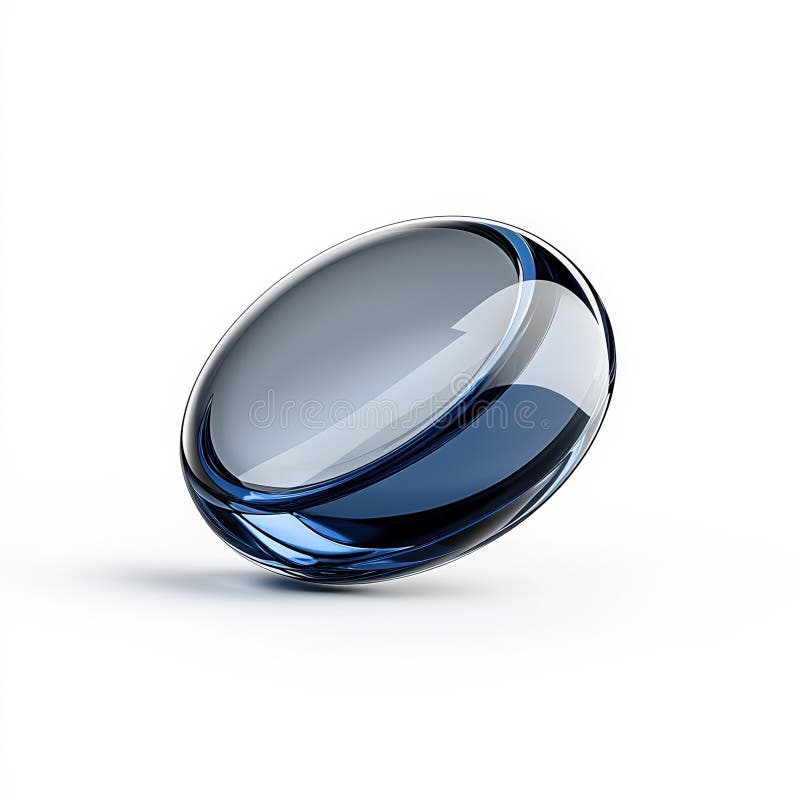 Translucent Blue Oval Glass Object Stock Illustration - Illustration of ...
