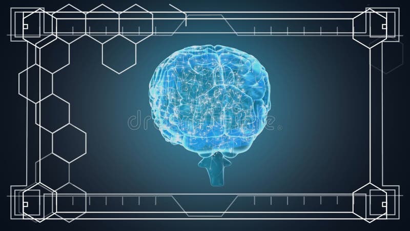 Translucent Brain Rotating Against Dark Background Stock Footage ...