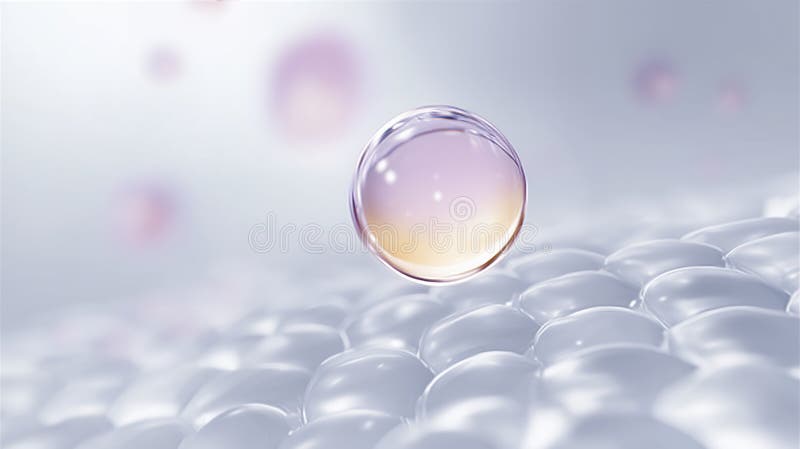 Close-up of a Translucent Bubble Floating Above a Surface of Soft ...