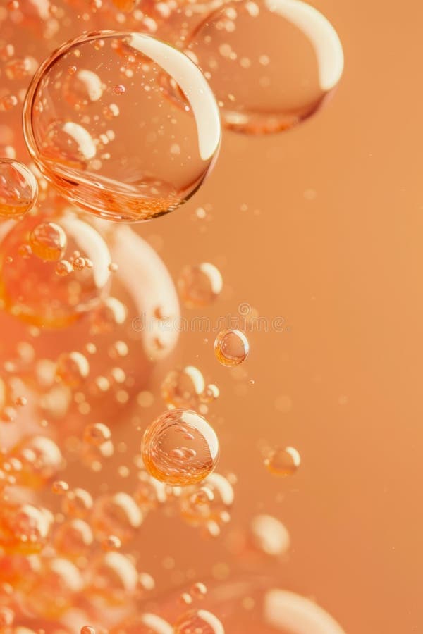 Translucent Bubbles Floating Against a Gradient Coral Backdrop ...
