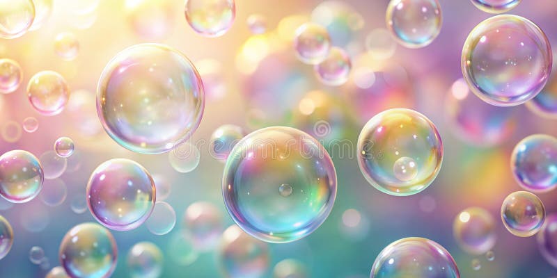 Translucent Bubbles Floating Over a Soft Pastel Colored Fabric ...