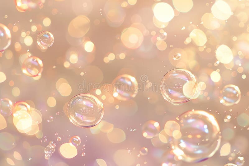Translucent Bubbles Floating in a Pastel Background. Soap Bubbles with ...