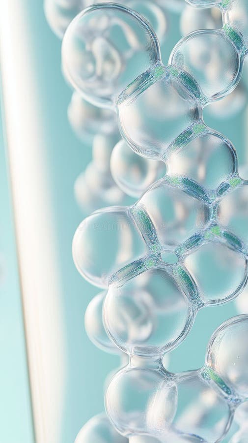 Translucent Bubbles Rise Gracefully in a Clear Liquid, Creating an ...