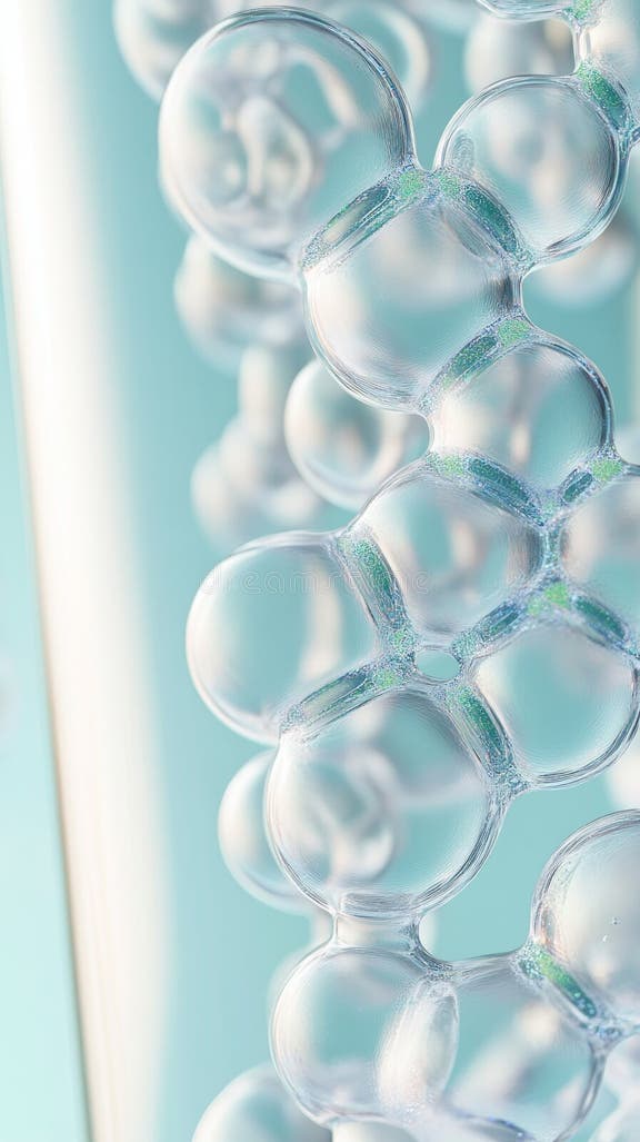 Translucent Bubbles Rise Gracefully in a Clear Liquid, Creating an ...