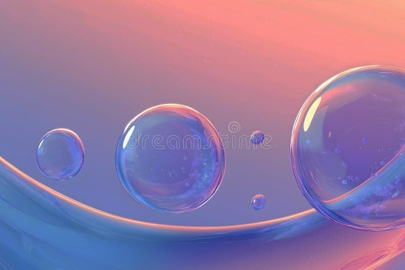 Translucent Bubbles with Soft Reflections Floating Over a Gradient ...