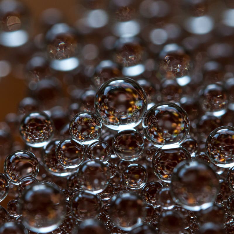 Translucent Bubbles of Varying Sizes with a Glossy, Reflective Surface ...