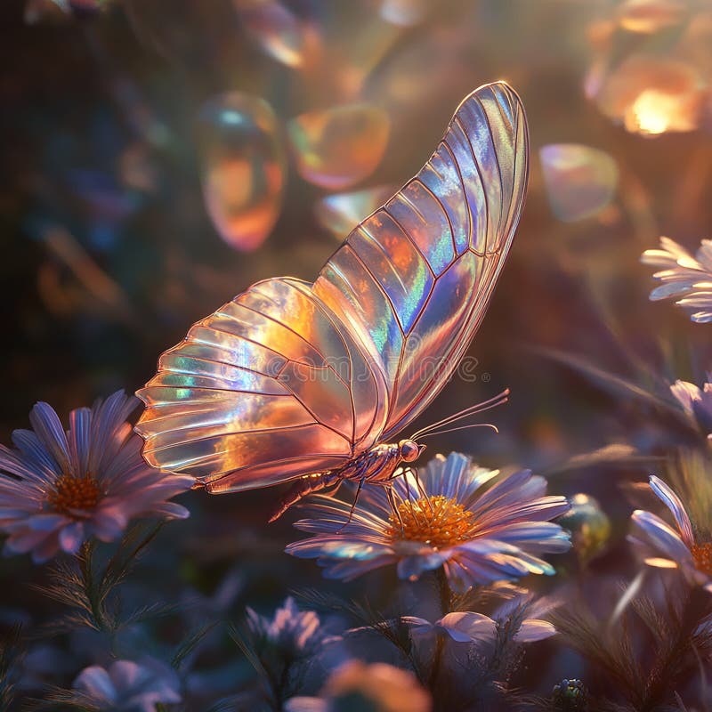Translucent Butterfly: Gracefully Floating in an Iridescent Garden ...