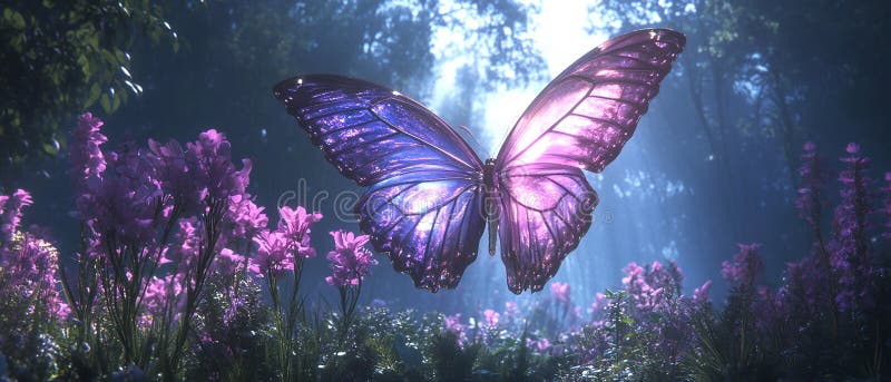 Translucent Butterfly: Gracefully Floating in an Iridescent Garden ...