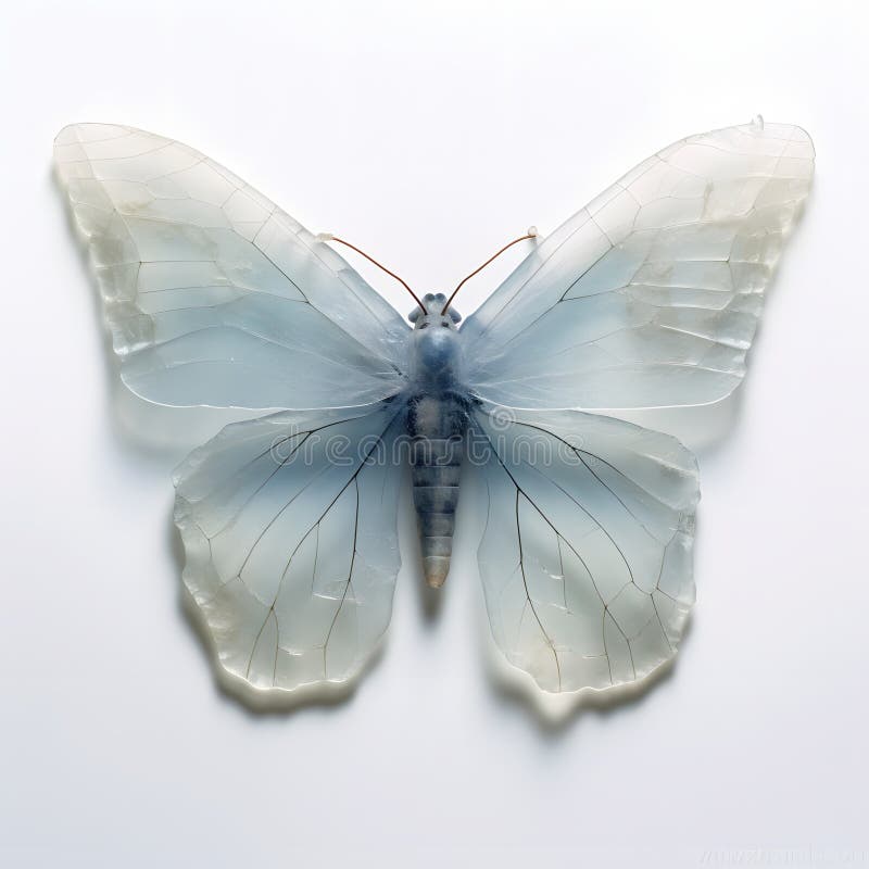 Translucent Butterfly on White Background Stock Illustration ...