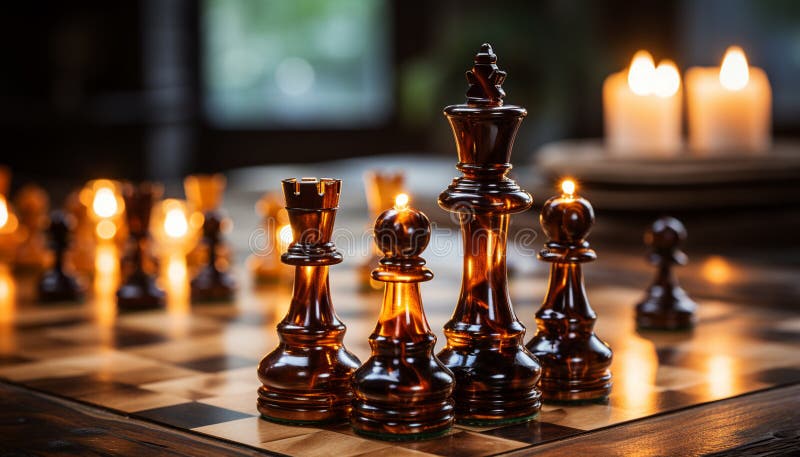 Translucent Chess Pieces on a Chessboard Stock Image - Image of game ...