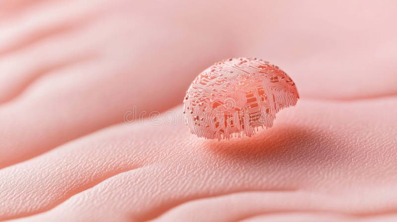A Translucent Chip Rests Delicately on Human Skin, Illustrating the ...
