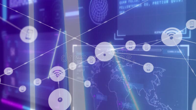 Translucent Circle Appearing Triggers Nodes Connecting and Pulsing ...